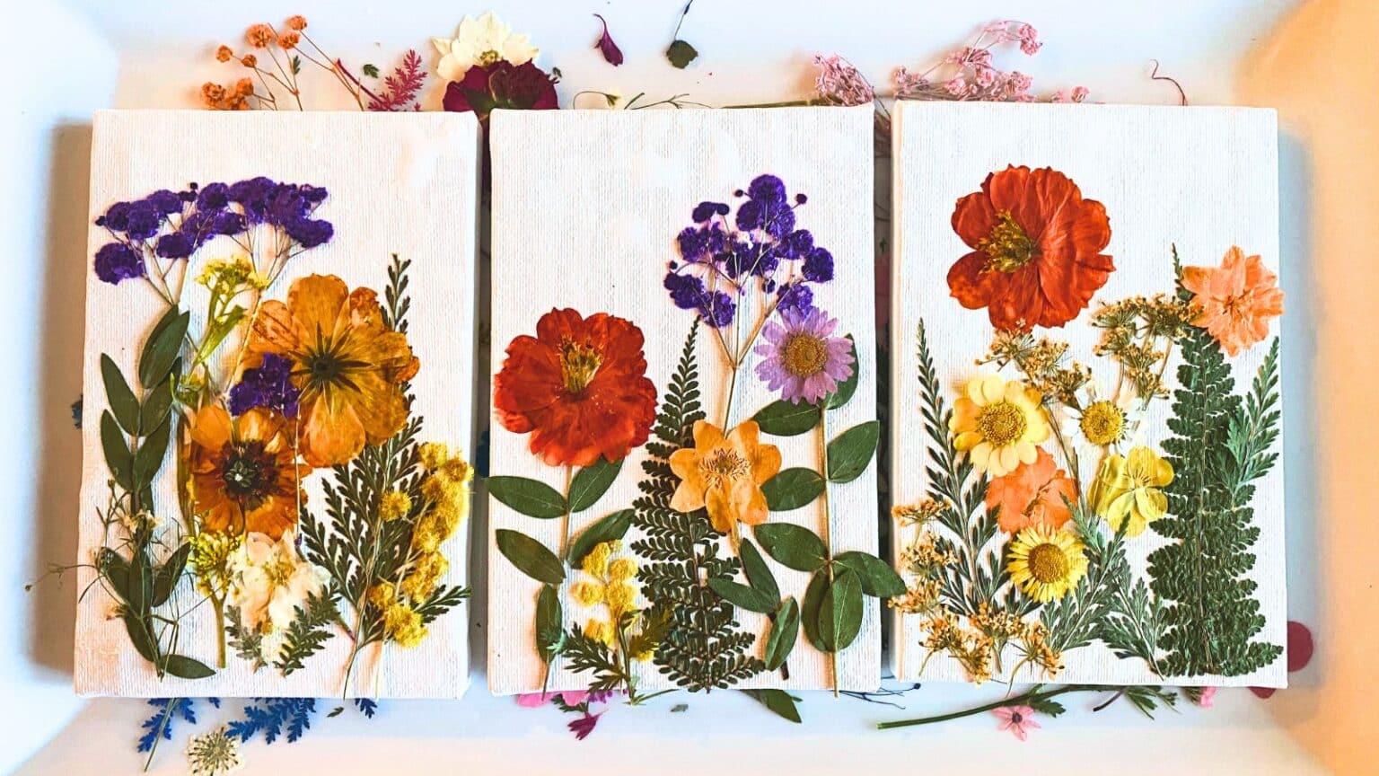 Pretty pressed Flower Art On Canvas: A so simple craft